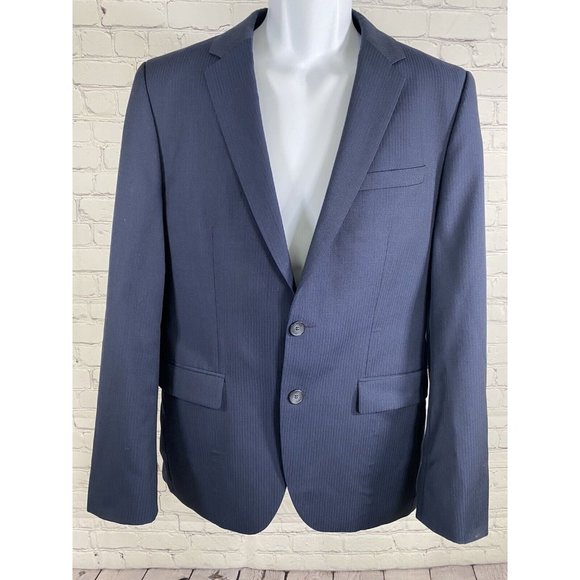 Hugo Boss | Suits & Blazers | Hugo Boss Blue Stripe 0 Wool 2 Button ...